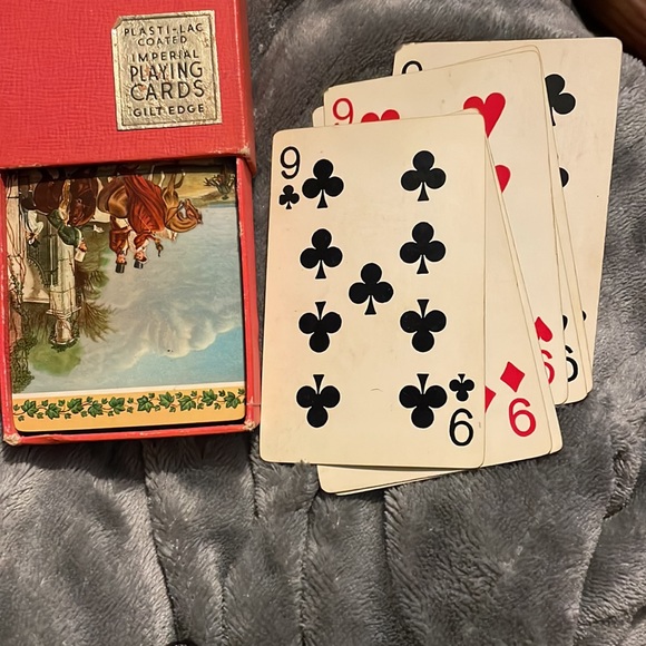 Games | Vintage Pinochle Plastilac Coated Gilt Edge Imperial Playing ...